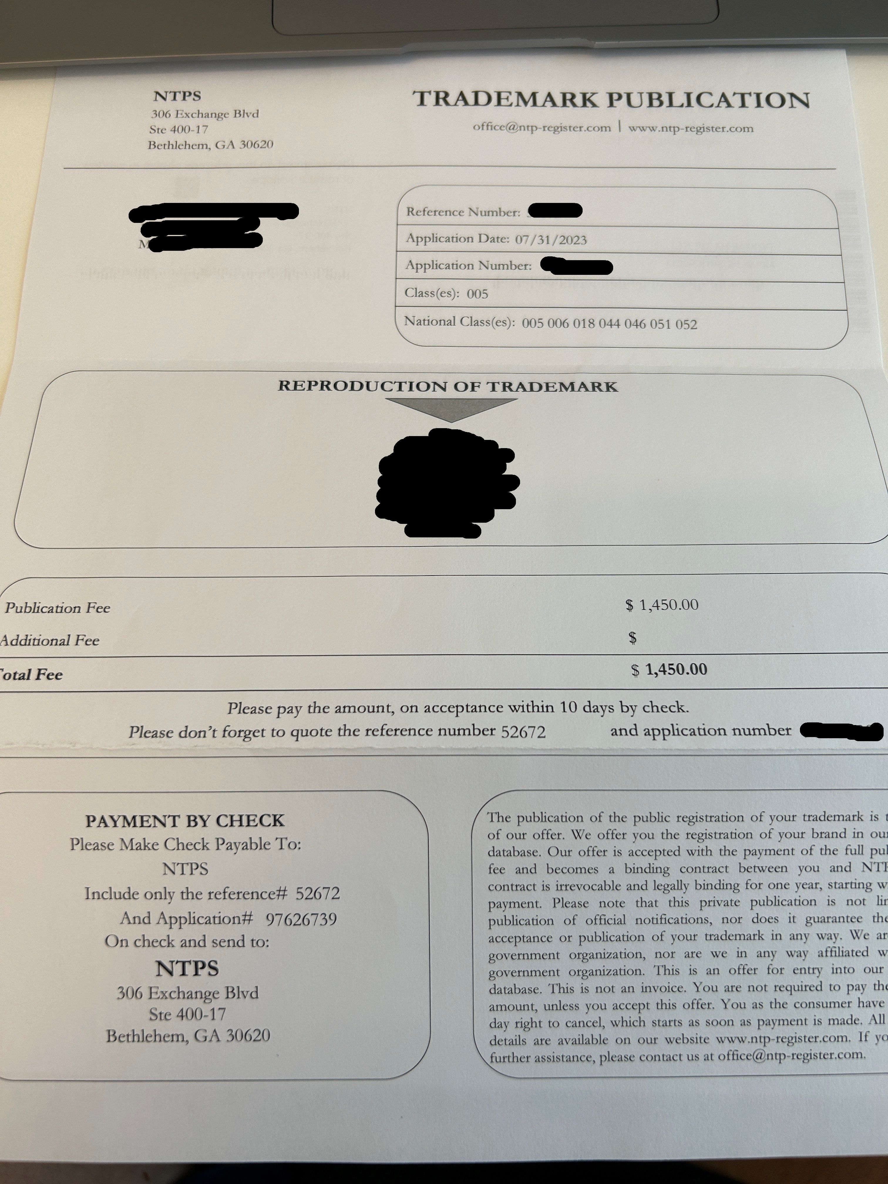 Beware of Trademark Publication Scam from NTPS | Erik M Pelton ...